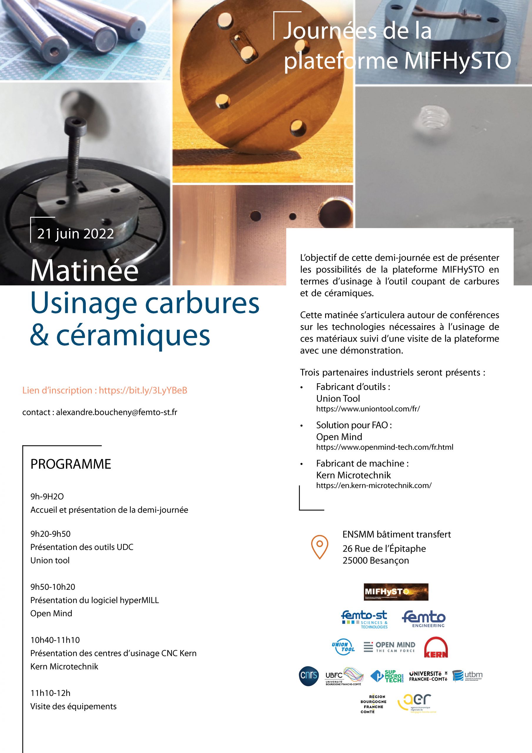 Matinée Usinage carbures & céramiques le 21 juin à Besançon, ENSMM ...